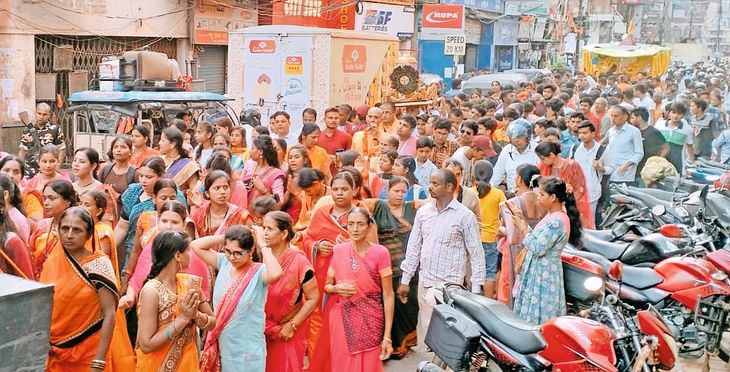 Thousands of devotees became charioteers by pulling the rope in the ...