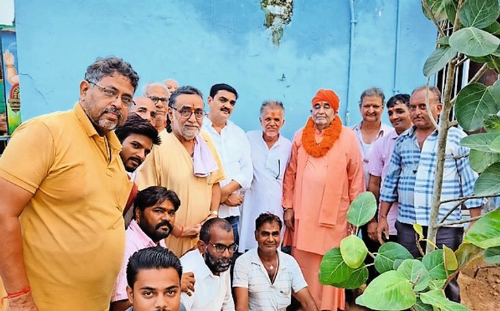 A new banyan tree was planted after performing puja in Mandi area ...