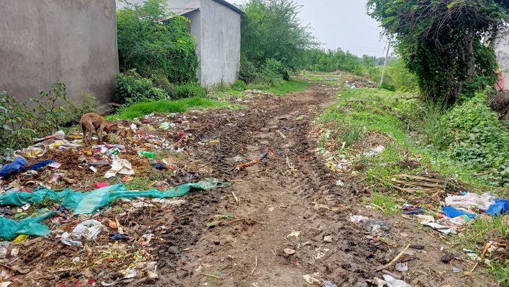 A garbage dump near the house, causing trouble due to the smell | घर के ...