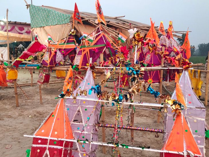 Panipat- Sanauli decorated temples on the banks of Yamuna at UP border ...