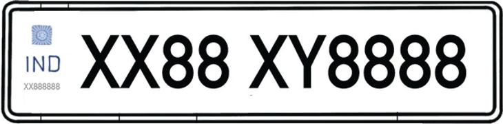 The government said that the high security number plate of four ...