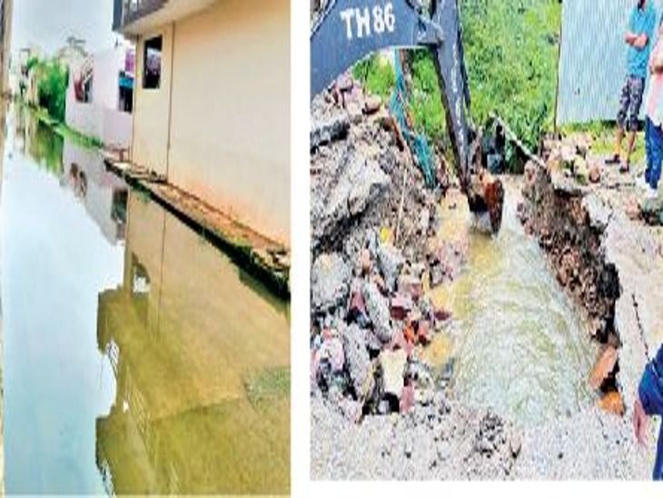 A tree fell on the boundary wall of a house in Semra, a wall of the ...
