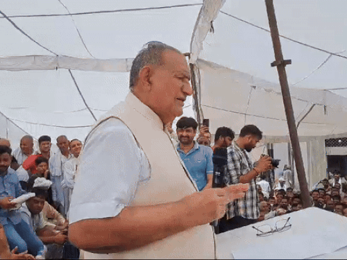 Haryana JJP MLA Ramkumar Gautam Narnaund Worker Conference Dushyant ...