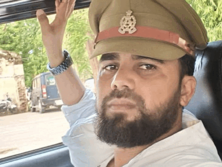 In Meerut, the police was flaunting his power by wearing a pick-up ...