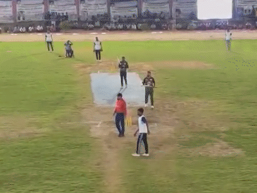 International level cricket stadium in the village, train coach-like ...