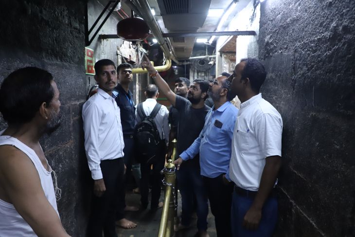 Fire safety system installed in the corridor along with Nandi Hall and ...