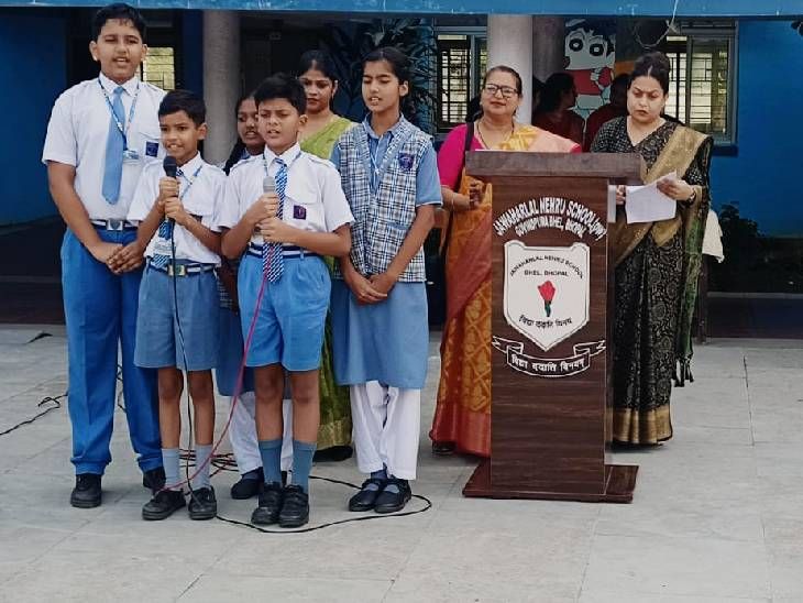 Gandhi Jayanti in the primary wing of Jawaharlal Nehru School BHEL
