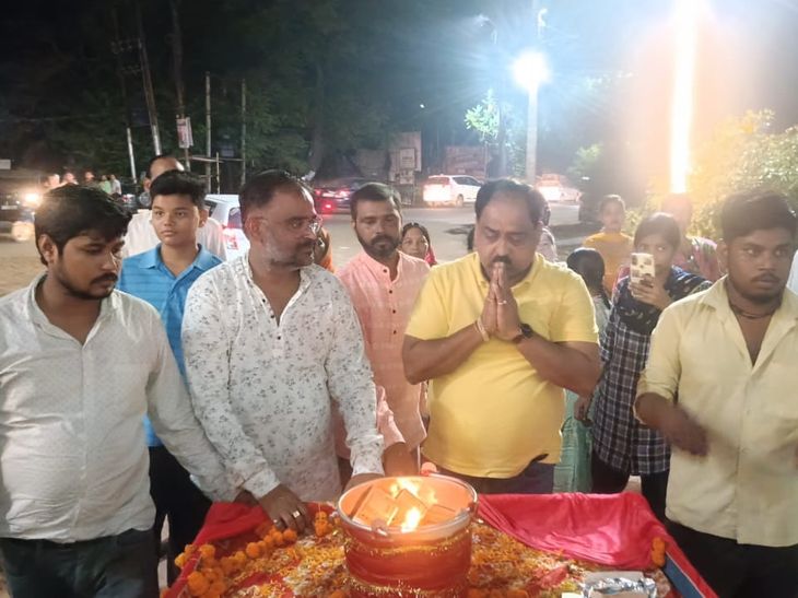 The flame brought from Maa Jwala Devi Temple from Himachal Pradesh