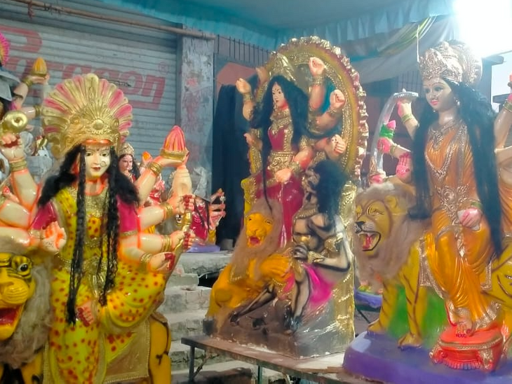 Devotees immersed in the devotion of Shakti with Ghat establishment ...