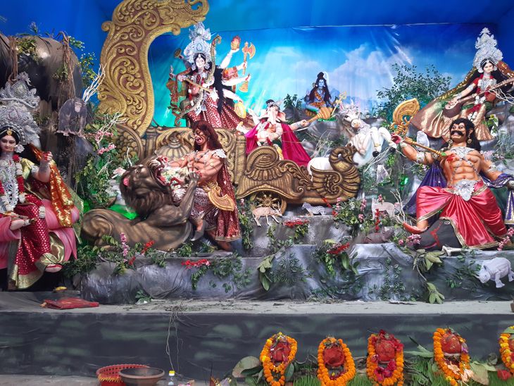 After the Netra Sanskar Puja of Maa Durga, a crowd of devotees gathered ...
