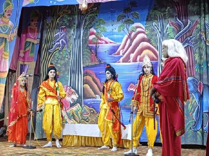 and golden Lanka burned down lucknow sitapur road Lanka Dahan shadowed ...