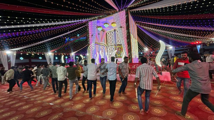 The enthusiasm of the devotees was visible in the Garba Pandal in ...