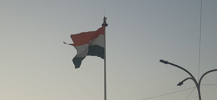 Insult of the tricolor flag installed at a height of 100 feet at Rani ...