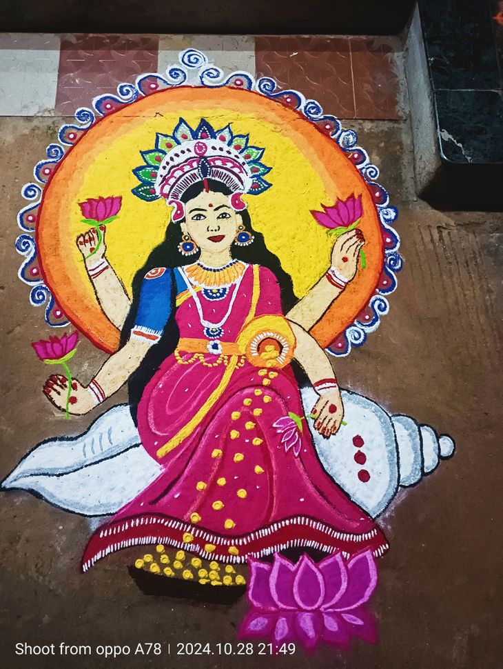 The figure of Mahalakshmi was made in 2 hours using three kilos of ...