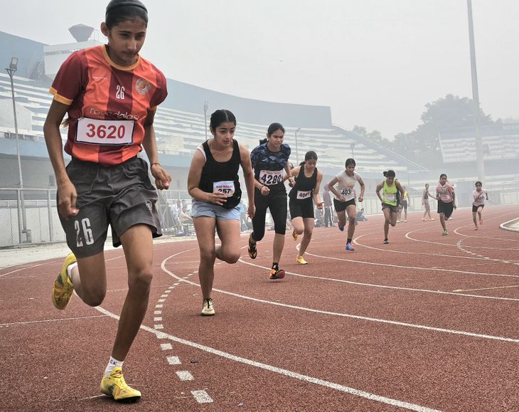 Ludhiana's Khushi came out on top in the under-14 girls' 600 meter race ...