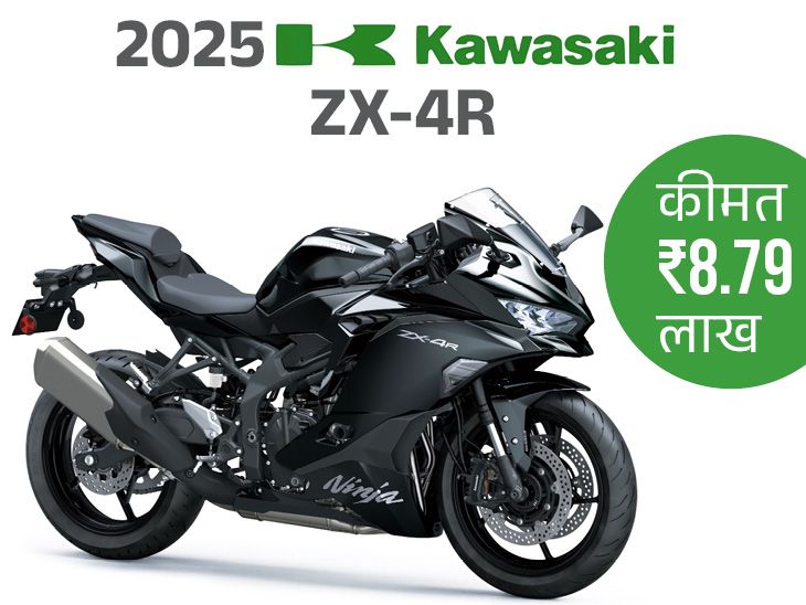2025 Kawasaki Ninja ZX-4R launched, priced at ₹8.79 lakh | 2025 कावासाकी निंजा ZX-4R लॉन्च, कीमत ...