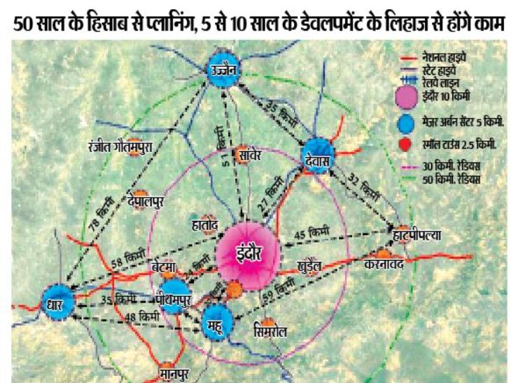 Indore Metropolitan Area will be formed in 7500 sq km by combining 19 ...