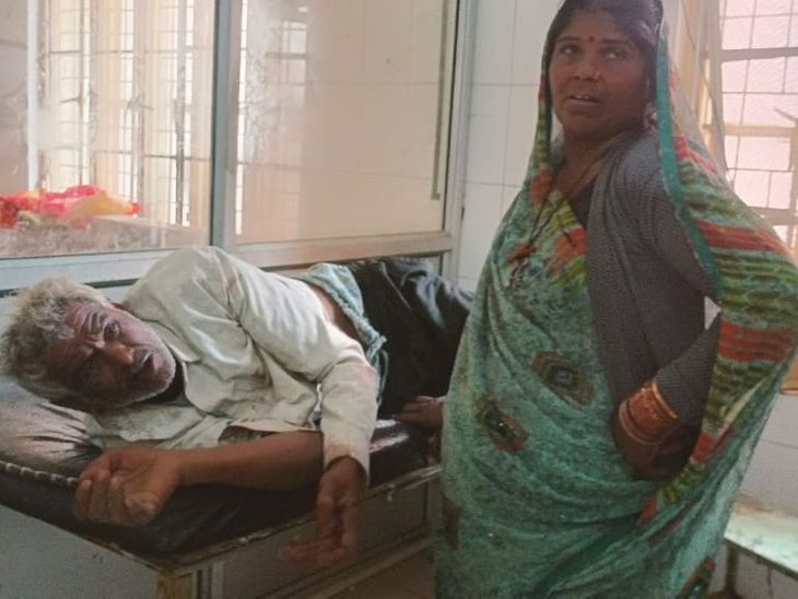 Sticks and lathis were used to take out the tractor from the field ...