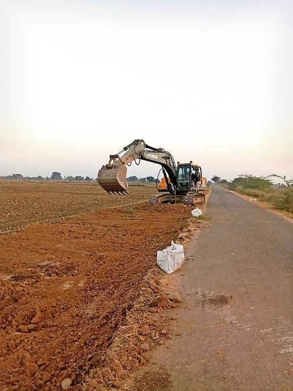 After demarcation, construction work of state highway started