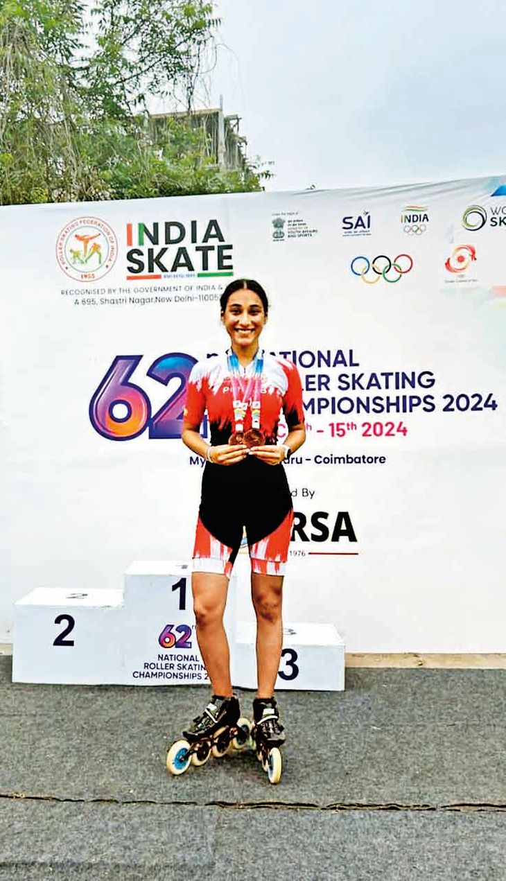 Japlin won 2 bronze medals in roller skating | जपलीन ने रोलर स्केटिंग ...