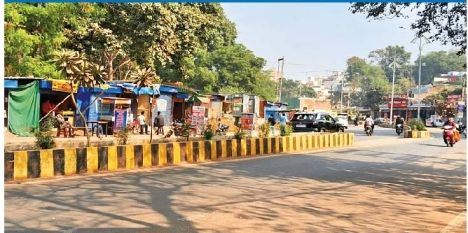 Street light poles have started being installed on the roads to reach ...