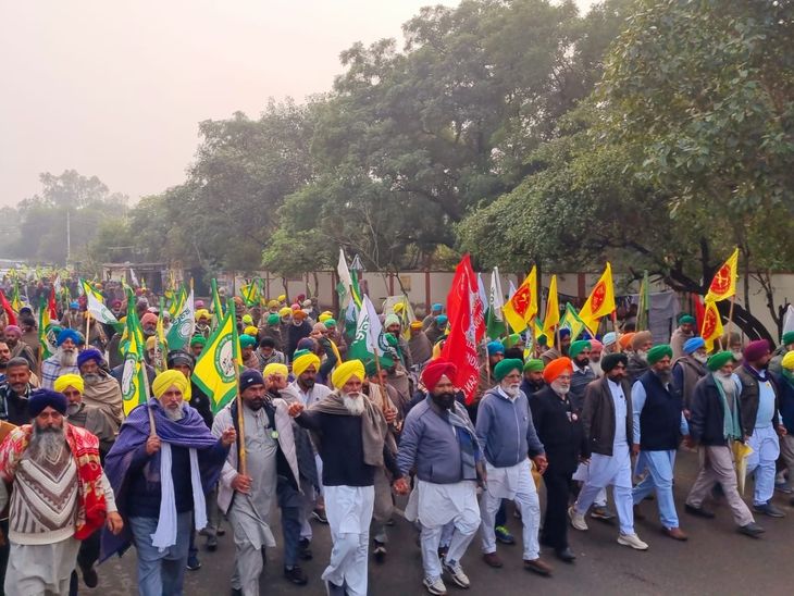 bathinda Sanyukta Kisan Morcha farmer protest march | बठिंडा में ...