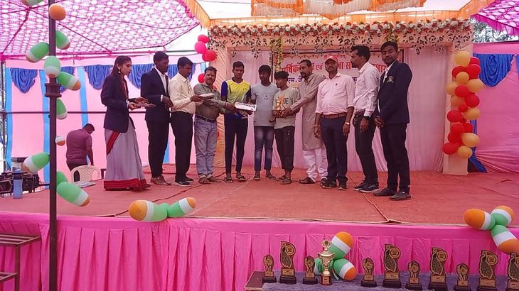 Frog race, relay race, long jump, shot put, chair race events were ...