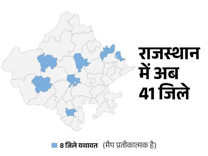 Rajasthan Map 2025; New District Cancellation | Pali Sikar Banswara | 9 ...