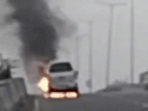 Haryana Karnal WagonR CNG Car Fire Photos | Shree Shyam Chulkana Dham
