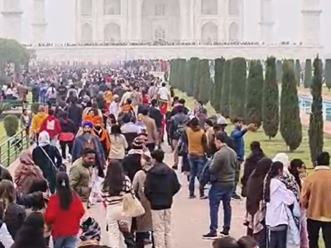 The new year begins with a visit to the Taj Mahal
