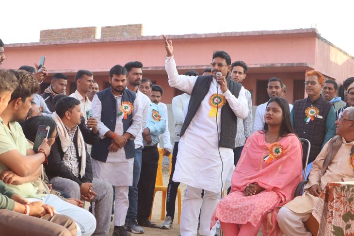 During the program, the stage collapsed and MP Abhay had a narrow ...