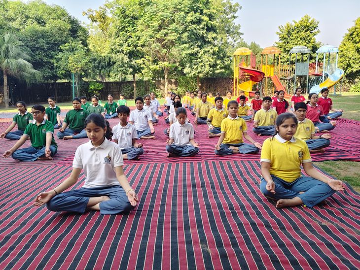 Children learned yoga practice on Surya Saptami | सूर्य सप्तमी पर ...