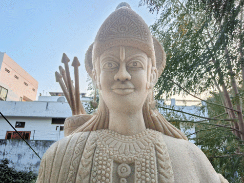 Lord Ram's idol made from rice grains
