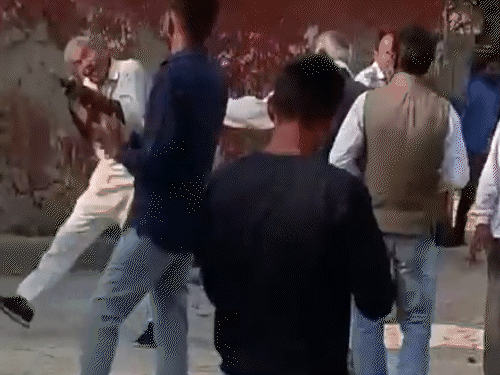 Fight between two parties over temple priest