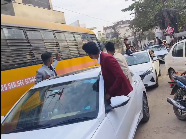 Video of students doing stunts with cars