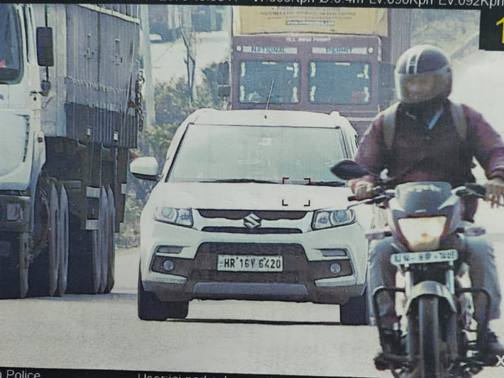 Haryana Narnaul Bike Jaipur Challan Cut Number Plate Brezza Car E ...