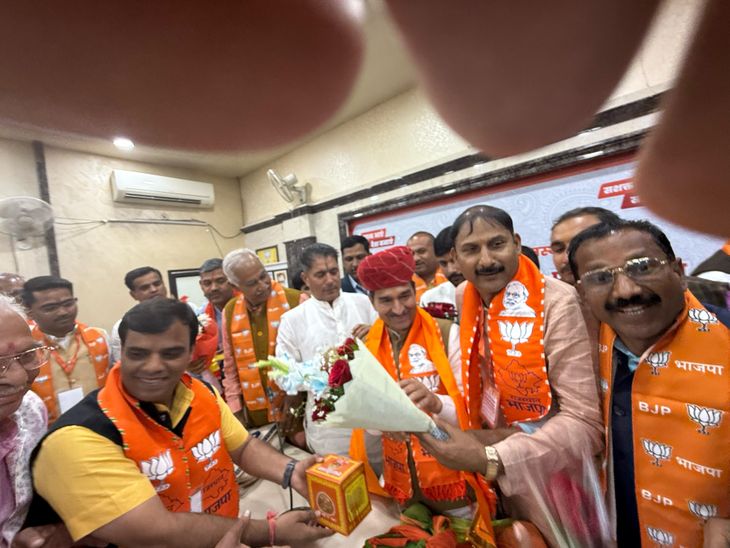 Rathore was welcomed by BJP officials on becoming the state president ...
