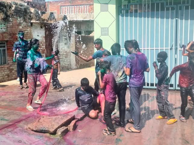 Holi color-gulal and phaag celebration in Kanpur
