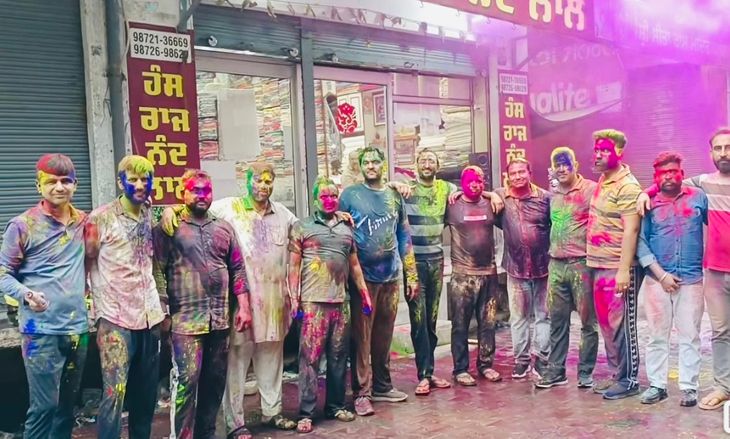 Holi played with color and gulal in Dhanaula