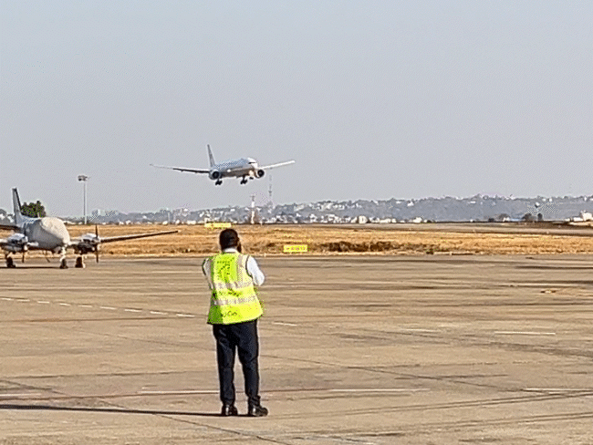 Bhopal Airport; IAF Boeing 777-300er Aircraft Landing Photos Update