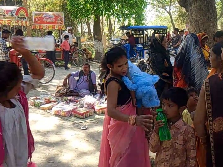 Crowd of devotees gathered at Siddh Baba temple, Mundan Sanskar and ...