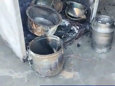 Fire broke out in the kitchen due to refrigerator explosion
