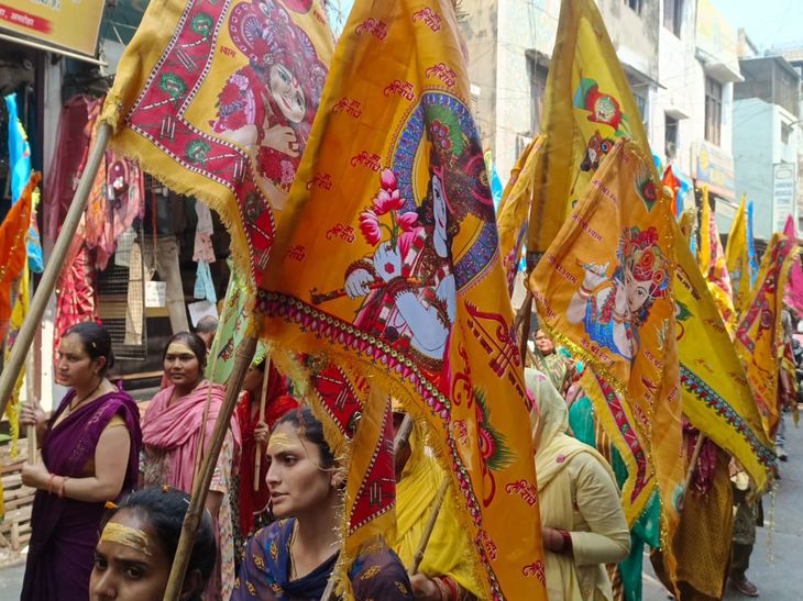 Nishan Yatra of Khatu Shyam in Amroha | अमरोहा में खाटू श्याम की निशान ...