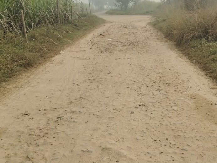 The dilapidated road of Madanpur-Babhanan route