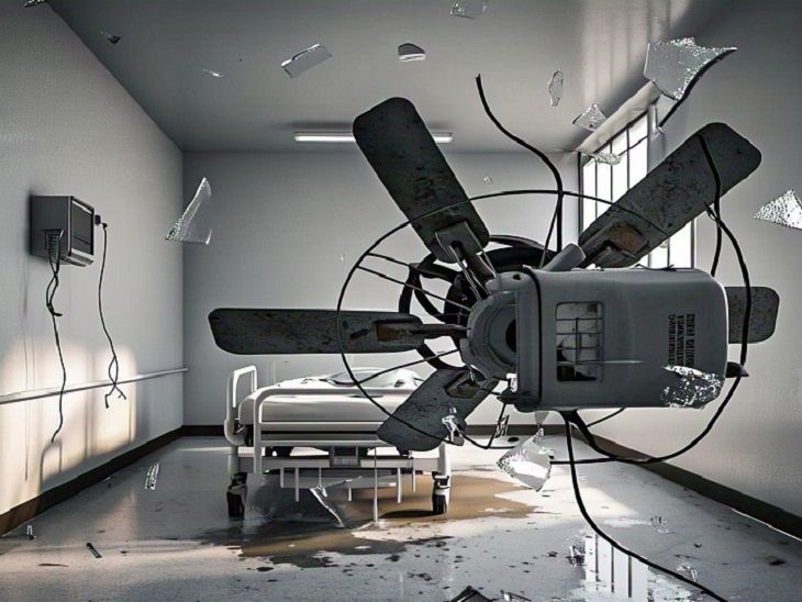 Roof fan fell in MB Hospital in Udaipur, Nimbaheda patient dies