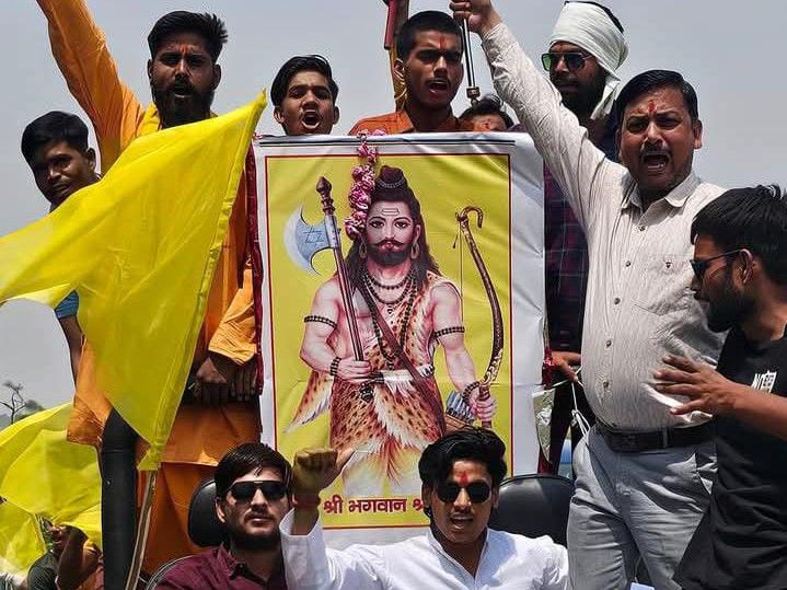 Procession held on the occasion of Lord Parshuram's birth anniversary ...