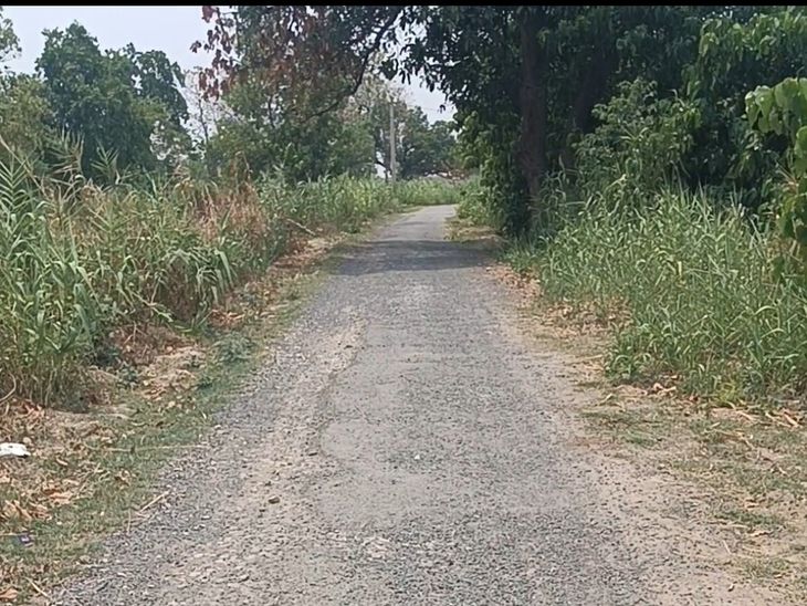 The road built two years ago in Matiyari is dilapidated