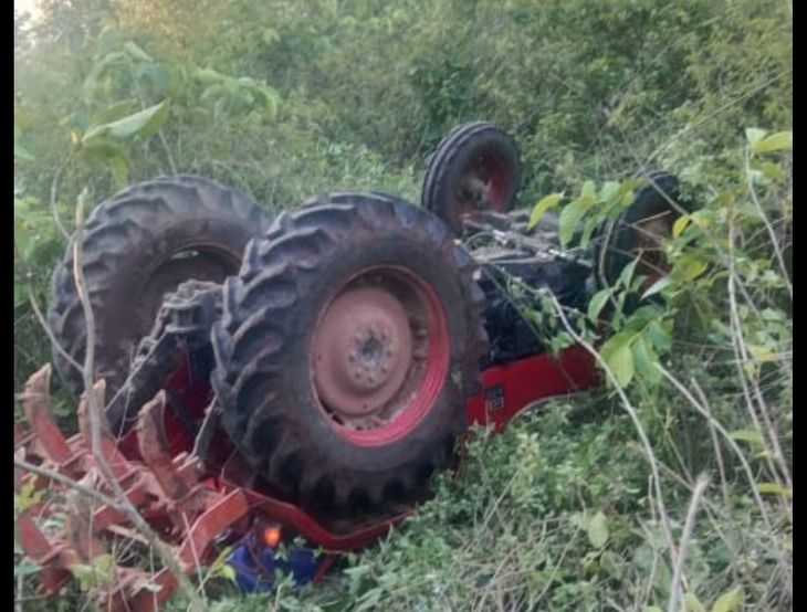 One died as tractor overturned and car fell into the valley, five ...