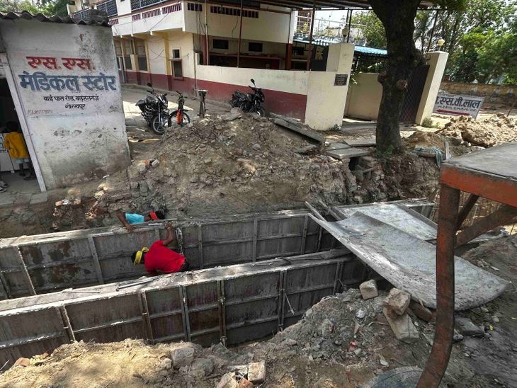 Drain construction started in Barhalganj | बड़हलगंज में शुरू हुआ नाला ...