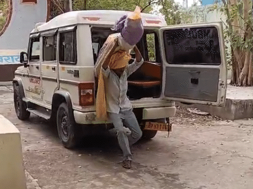 In Jhansi, a young man walked 100 meters carrying a corpse on his back ...